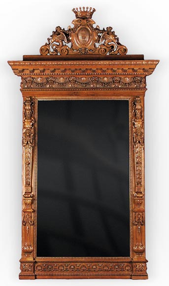 The monumental mirror coming from an exceptional furniture set realized ...