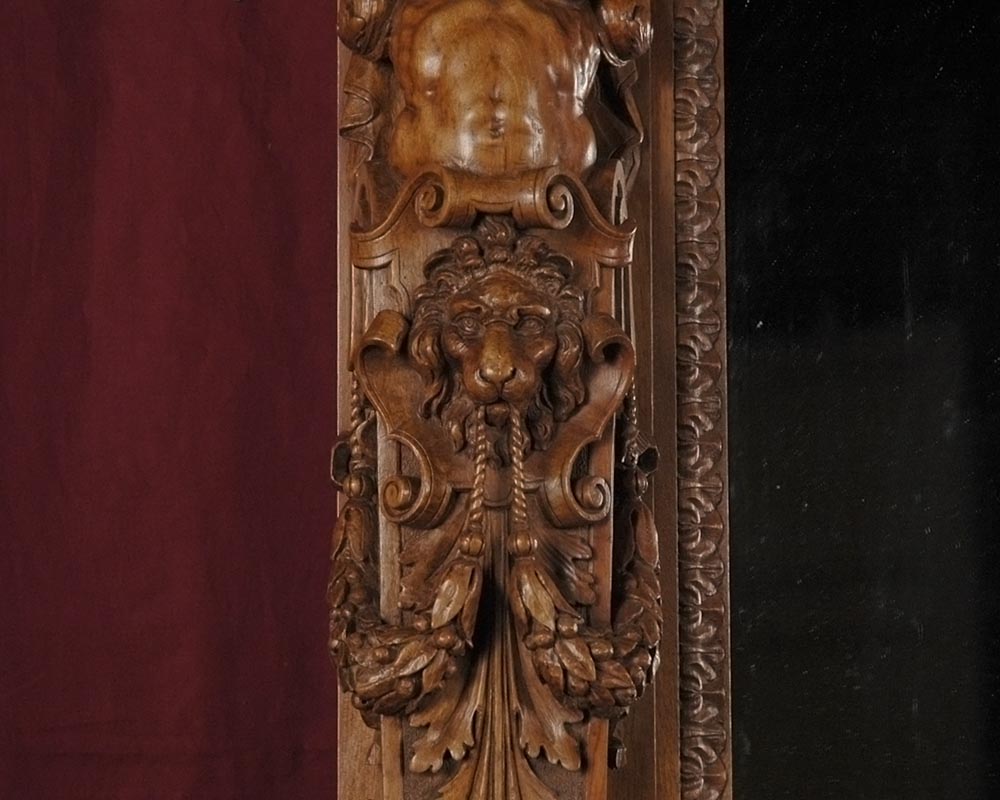 The monumental mirror coming from an exceptional furniture set realized ...
