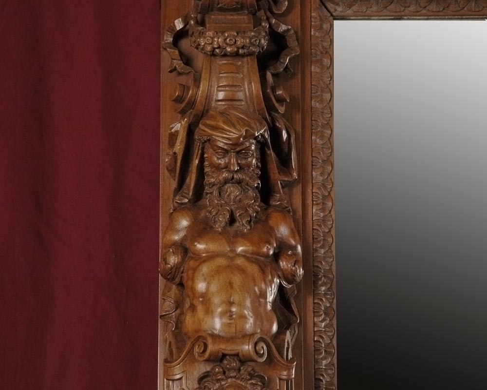 The monumental mirror coming from an exceptional furniture set realized ...