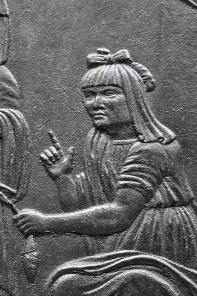 "Parcae", antique cast iron fireback - Firebacks