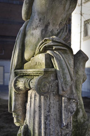 "Allegory of Sculpture", terracotta statue signed "J.D." - Statues