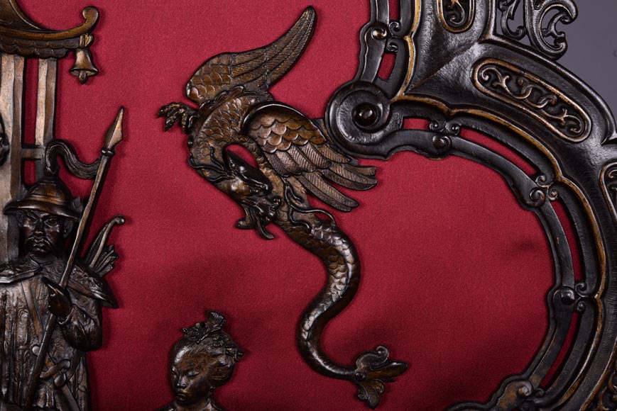 Maison MARNYHAC (att. to) - Antique Chinese style firescreen in brown ...