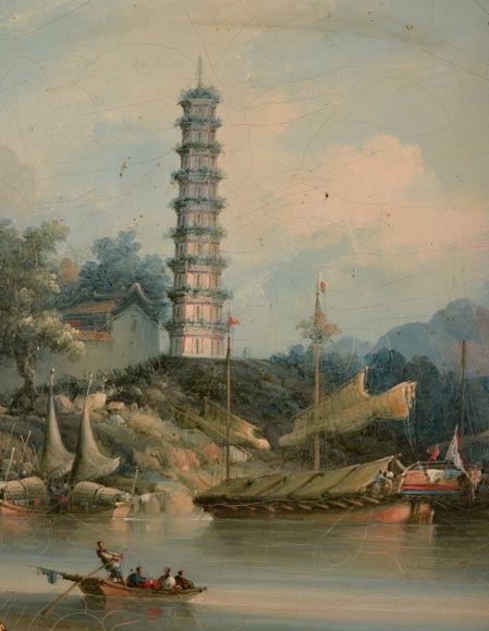 Nam Cheong (active 1845-1870) - Set of four oils on canvas representing ...