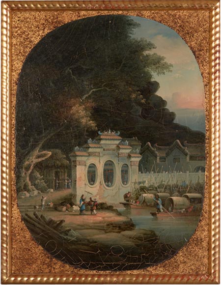 Nam Cheong (active 1845-1870) - Set of four oils on canvas representing ...