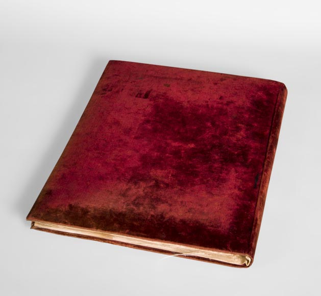 Julien-Nicolas RIVART (1802-1867) - Velvet folder decorated with ...