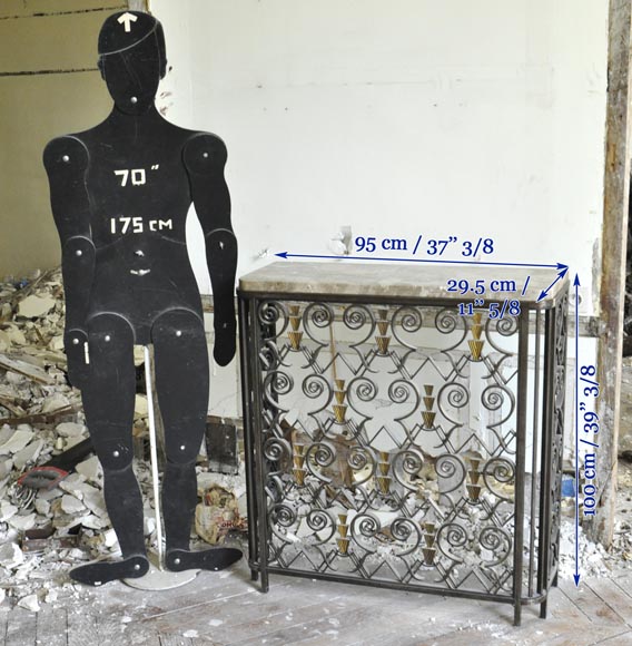 Three rare Art Deco radiator covers in wrought iron, circa 1930 ...