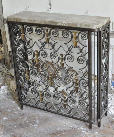 Three rare Art Deco radiator covers in wrought iron, circa 1930 ...