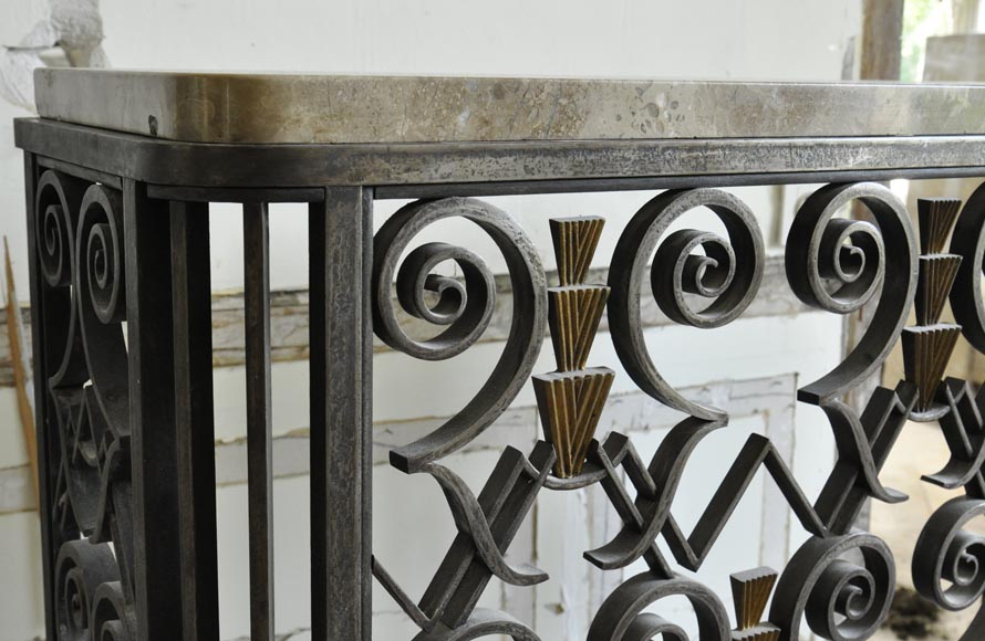 Three rare Art Deco radiator covers in wrought iron, circa 1930 ...