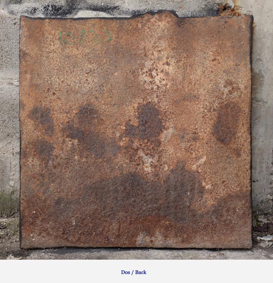 Cast iron fireback with the Damned burning in Hell - Firebacks