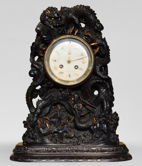Clock with Chinese zodiac signs - Clocks, garnitures