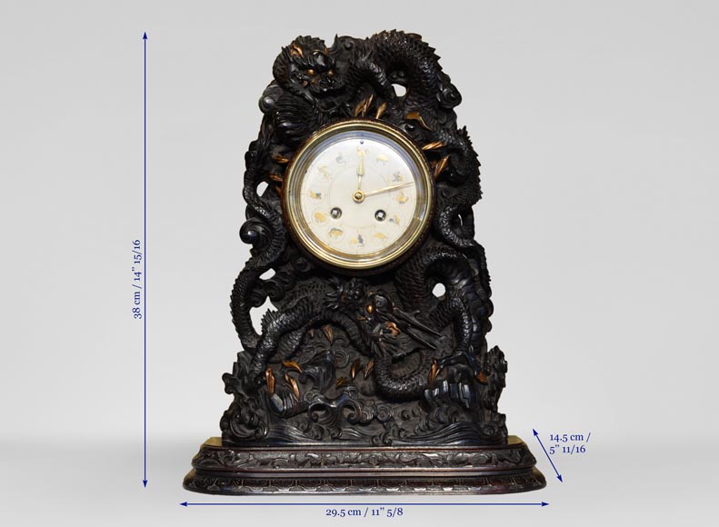 Clock with Chinese zodiac signs - Clocks, garnitures