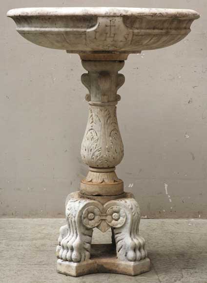 Carrara marble baptismal font used as a garden planter - Planters ...