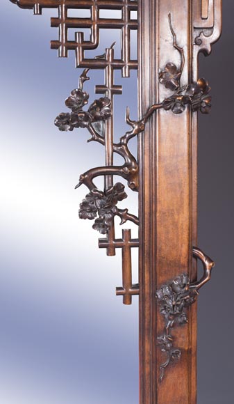 Large japanese style mirror with dragon - Overmantels and mirrors