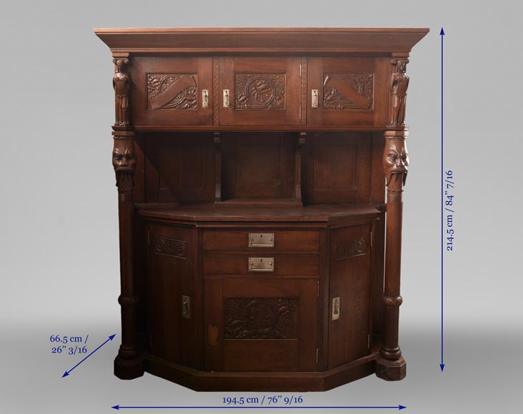 Oak dining room, decoration inspired by Nordic mythology - Antique ...