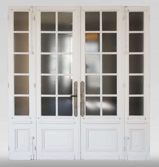 Double door with small windows, four panels - Doors