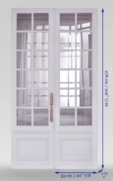 Set of 4 double door with small windows - Doors