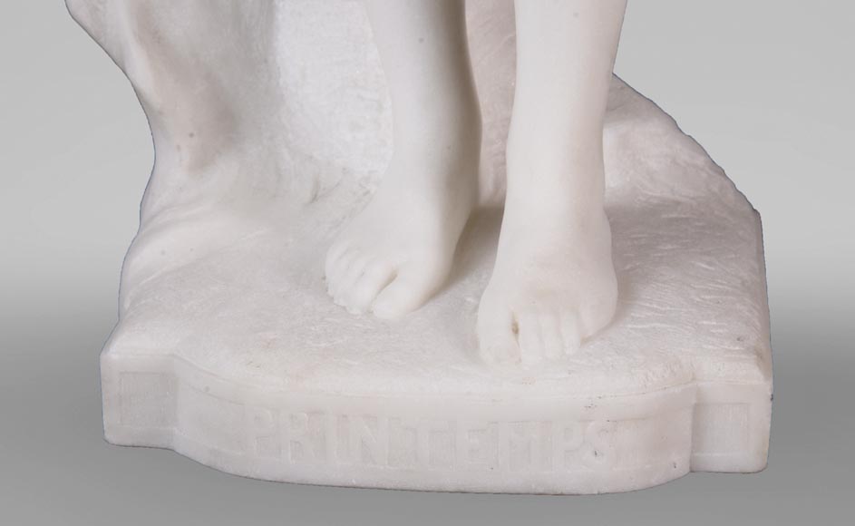 Henri Léon GREBER (1855-1941) - "La Printemps" sculpture in white ...