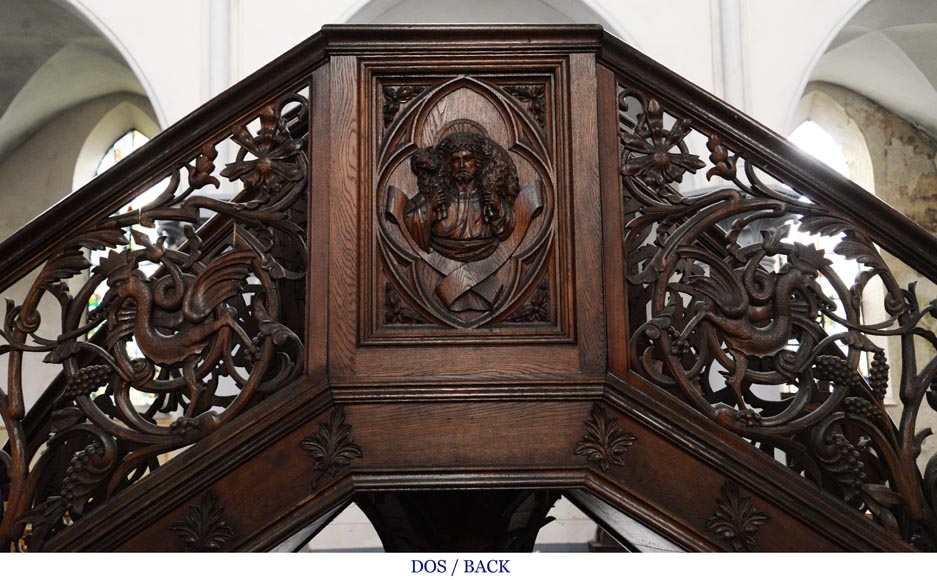 Oak preaching pulpit - Architectural elements, staircase, columns