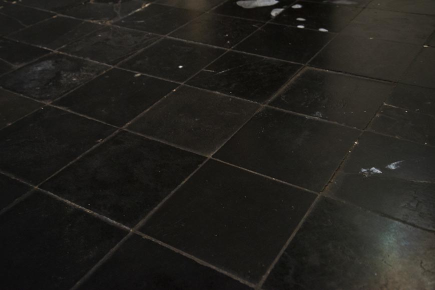 Large set of black stone slabs from Soignies - Floors