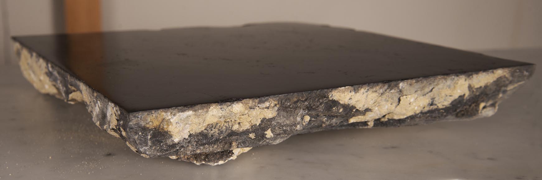 Large set of black stone slabs from Soignies - Floors