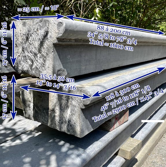 Set of steps in fine black marble - Architectural elements, staircase ...