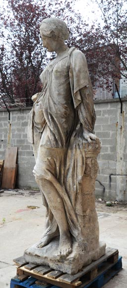 French School, Impressive stone sculpture of a feminine allegory, End ...