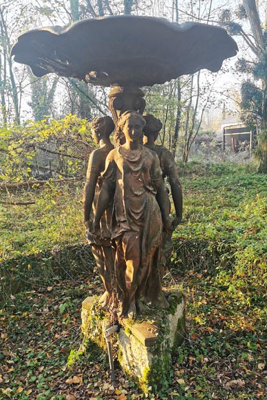 DUCEL from Germain PILON, Cast iron fountain “the Three graces ...