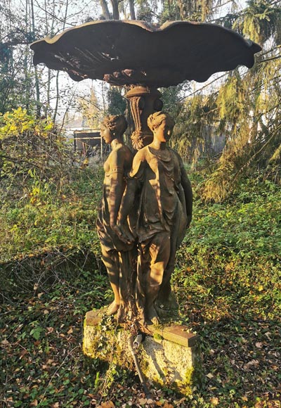 DUCEL from Germain PILON, Cast iron fountain “the Three graces ...