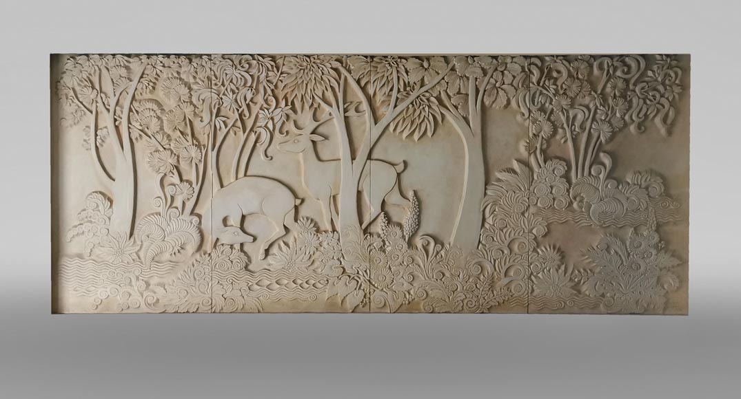 In the style of Armand Albert Rateau (1882-1938)Important plaster bas ...