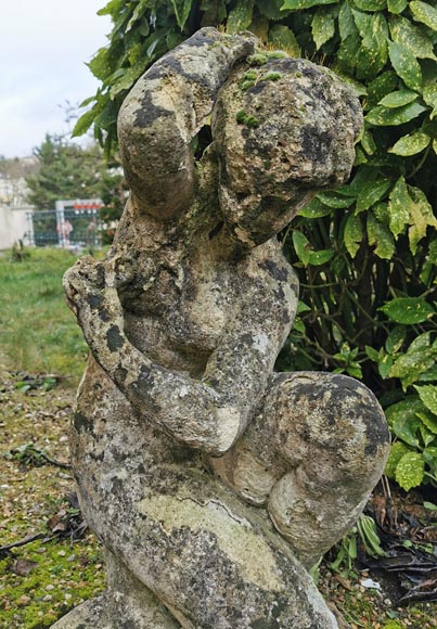 Statue "Crouching Aphrodite" in composite stone, beginning of the 20th ...