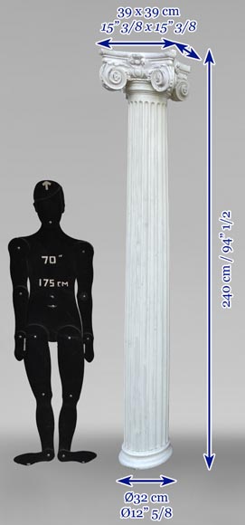 Four Ionic-style columns in plaster - Architectural elements, staircase ...