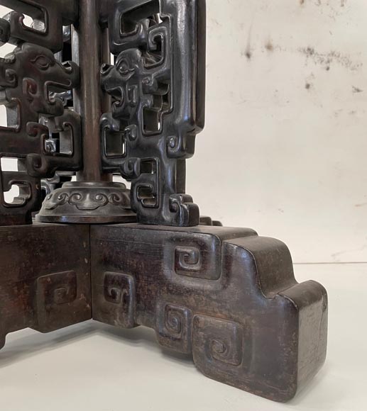 Japanese stand made of blackened wood, late 19th century - Gueridons ...