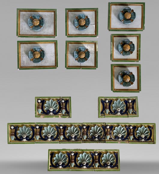 Emile Müller (1823-1889), Set of earthenware panels, circa 1880-1889 ...