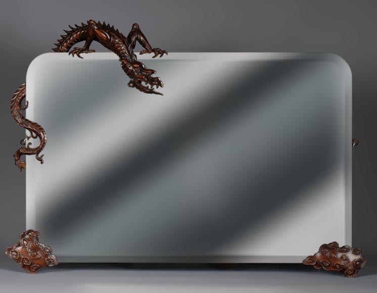 Small Japanese style bevelled mirror attributed to Gabriel Viardot ...