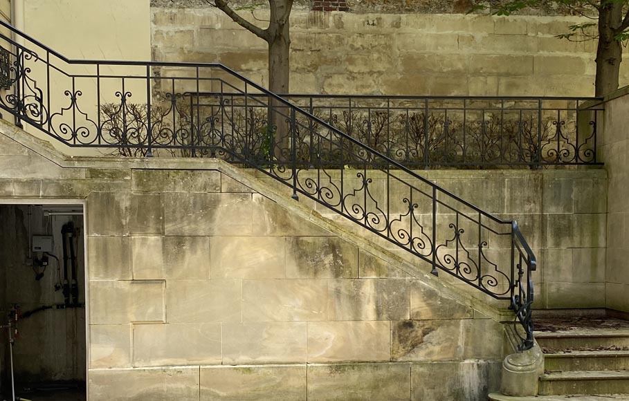 Lot of cast iron guardrails for monumental stairs, end of 19th century ...