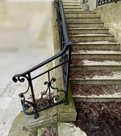 Lot of cast iron guardrails for monumental stairs, end of 19th century ...