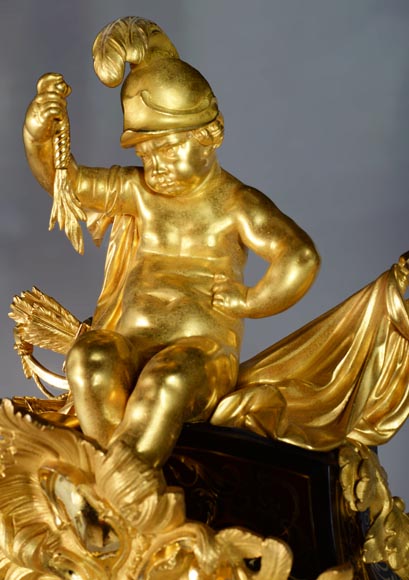 Jacques THURET (1669-1738) - Astronomical clock in a Boulle marquetry ...