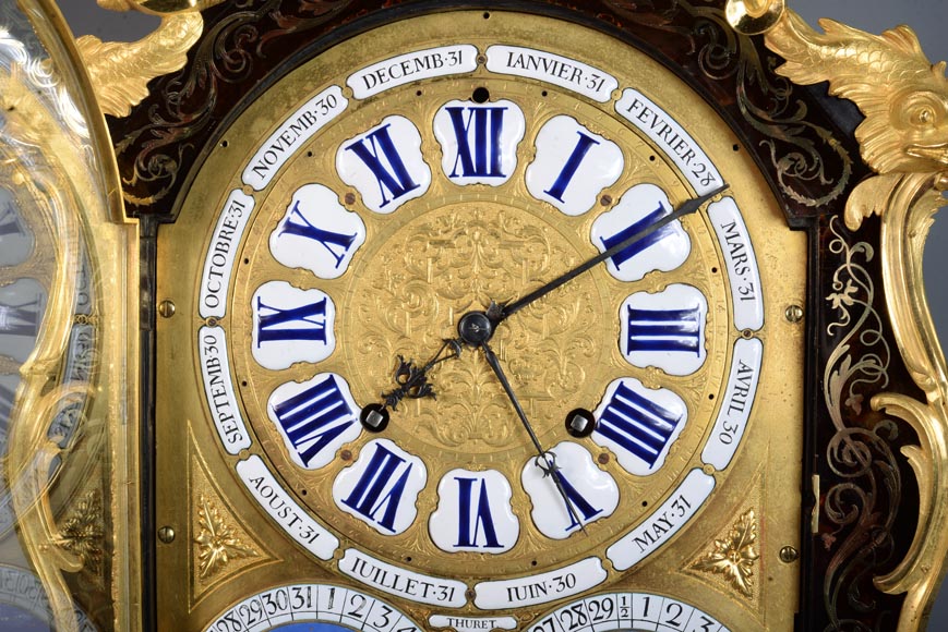Jacques THURET (1669-1738) - Astronomical clock in a Boulle marquetry ...