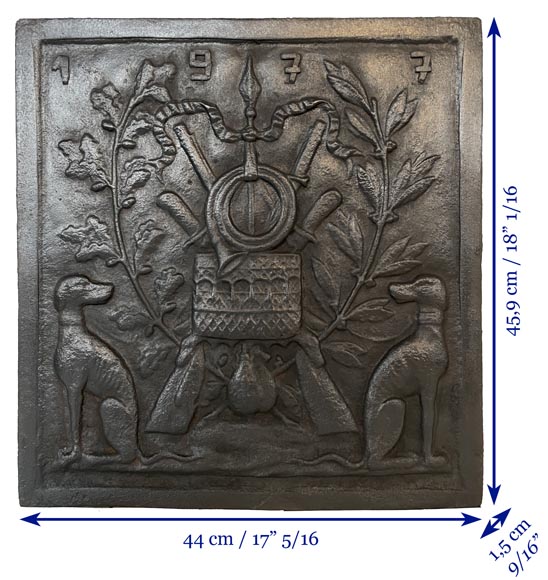 Modern fireback with a hunting decoration - Firebacks