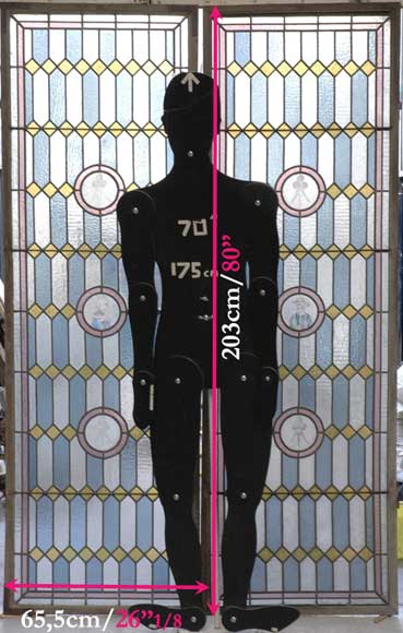 19th century stained glass window with profiles of Bretons - Stained ...