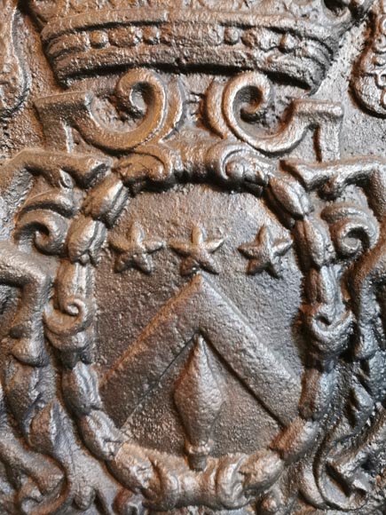 Fireback with the coat of arms of Pierre Godart, 19th century - Firebacks