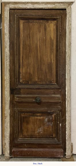 Porte ancienne simple en chêne avec châssis - Portes