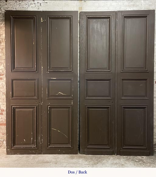 Pair of two large doors in oak with panel decoration - Doors