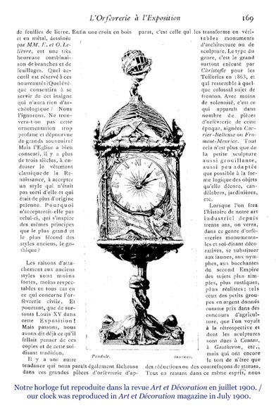 Jules BRATEAU, four-sided clock on a high square base - Clocks, garnitures