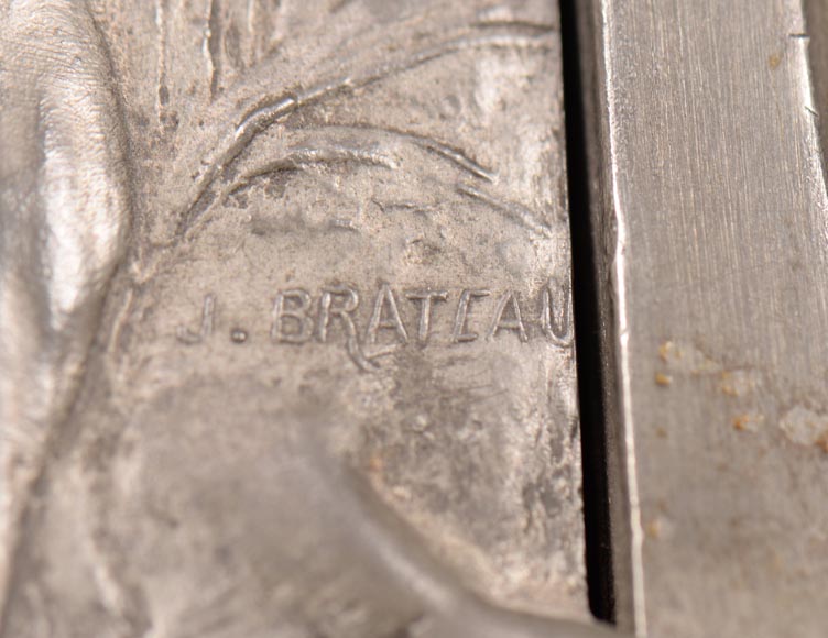 Jules BRATEAU, four-sided clock on a high square base - Clocks, garnitures