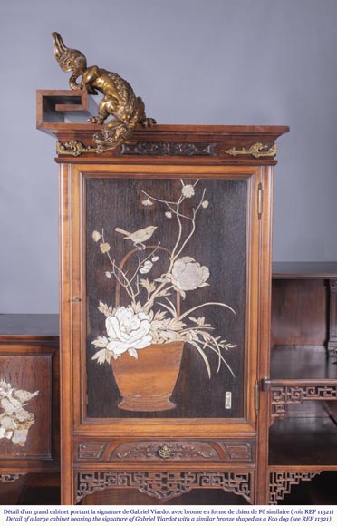 Gabriel VIARDOT (attributed to), Clock shaped as a pagoda with a Foo ...