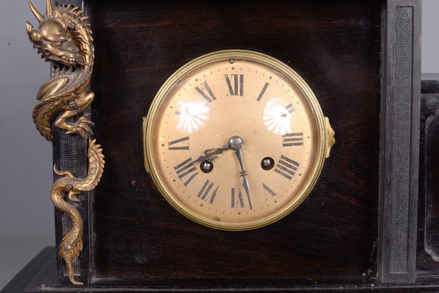 Gabriel VIARDOT (attributed to), Clock shaped as a pagoda with a Foo ...