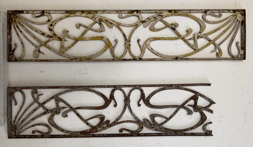Pair of two iron Art Nouveau elements - Architectural elements ...
