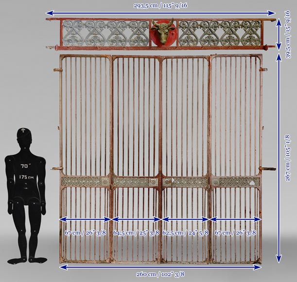 19th century butcher's facade in cast iron and iron - Doors