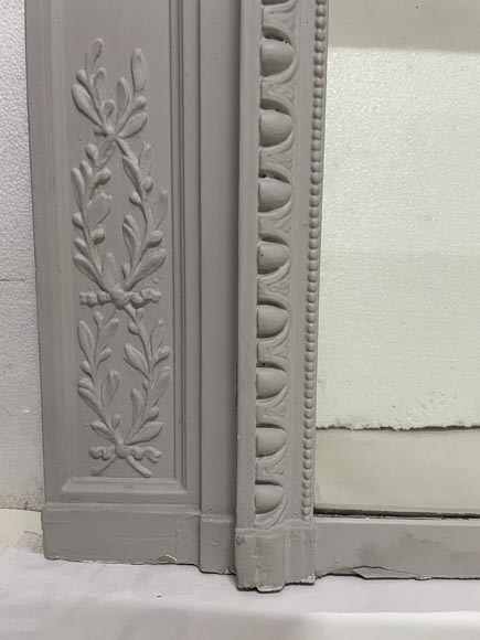 Louis XVI style overmantel with oval violin medallion and flower ...